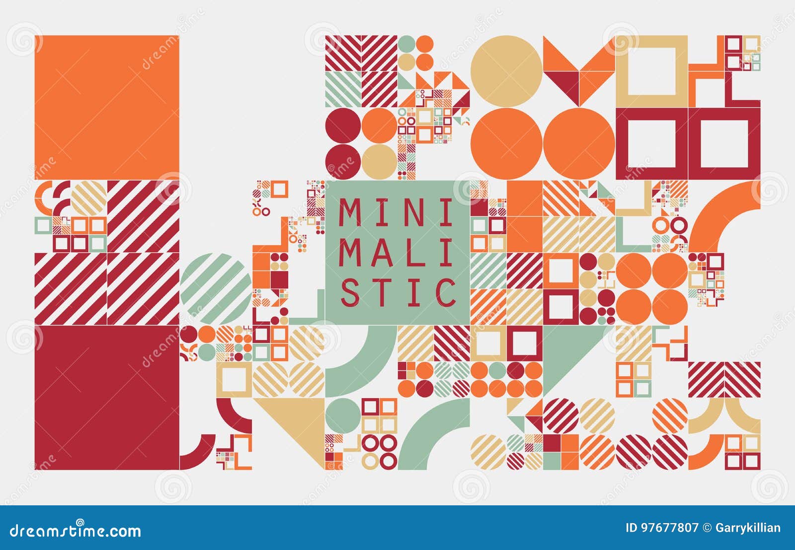 Subdivided Grid System With Symbols. Randomly Sized Objects With Fixed ...
