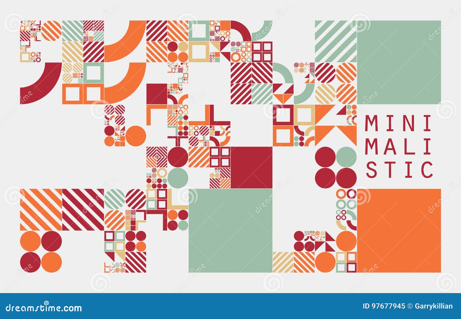 Subdivided Grid System With Symbols. Randomly Sized Objects With Fixed ...