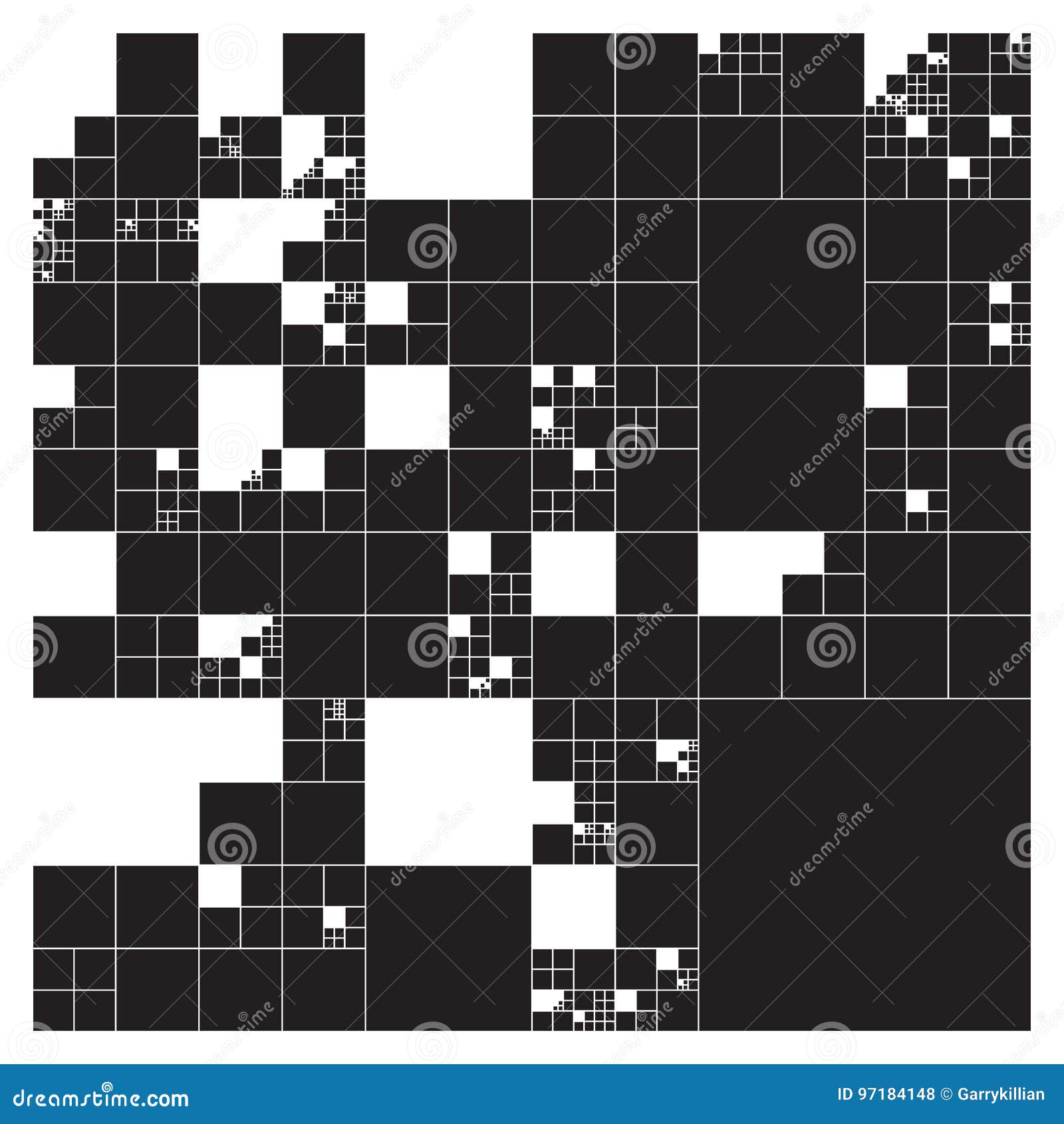 Subdivided Squares Grid System. Randomly Sized Polygons With Fixed ...