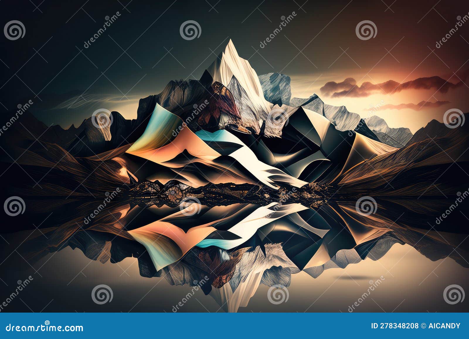 Subdued Elegance of an Abstracted Landscape Stock Illustration ...