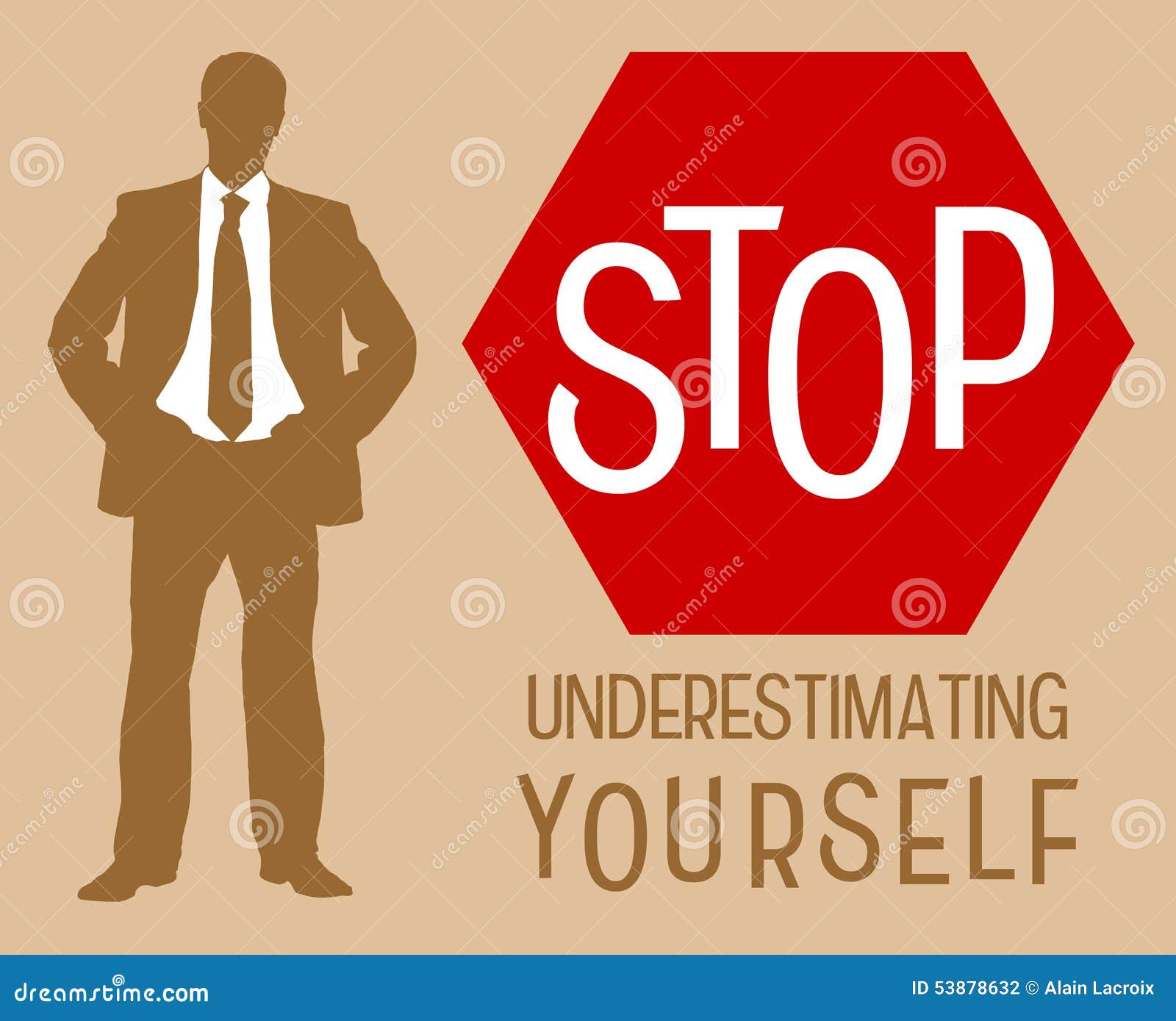 Subestimación stock de ilustración. Ilustración de pesimismo - 53878632