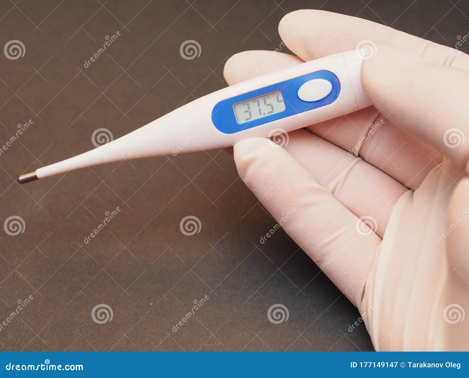 Subfebrile Temperature. the Display of the Electronic Thermometer Shows ...