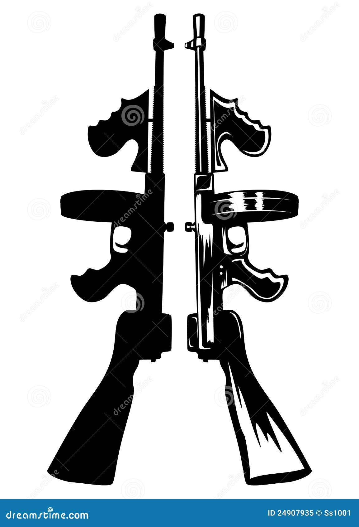 Subfusil ametrallador ilustración del vector. Ilustración de ...