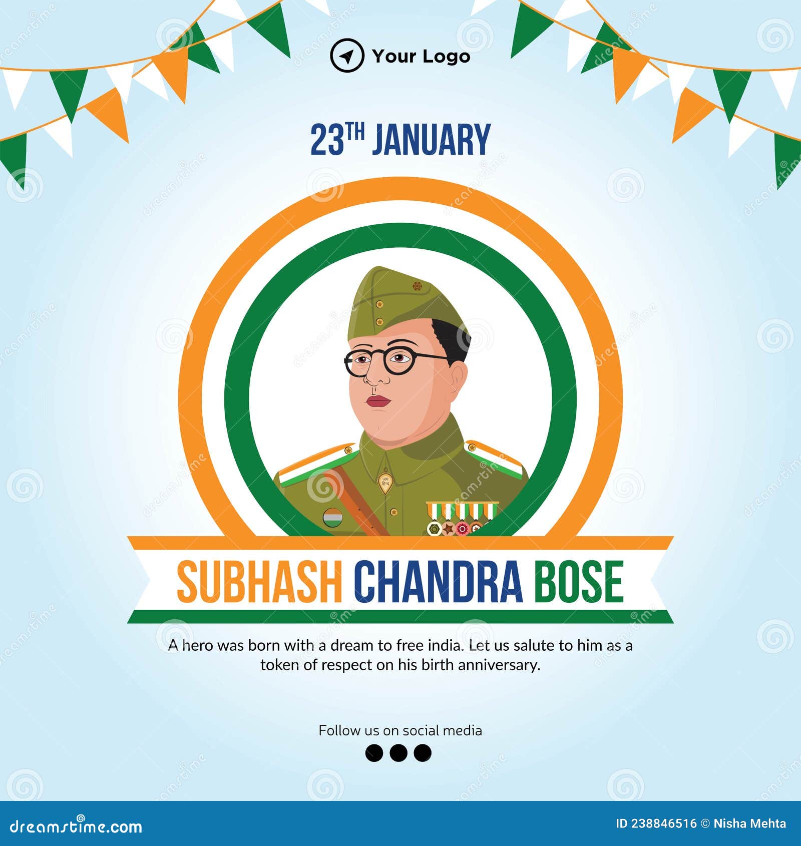 Subhash Chandra Bose Jayanti Banner Design Vector Illustration ...
