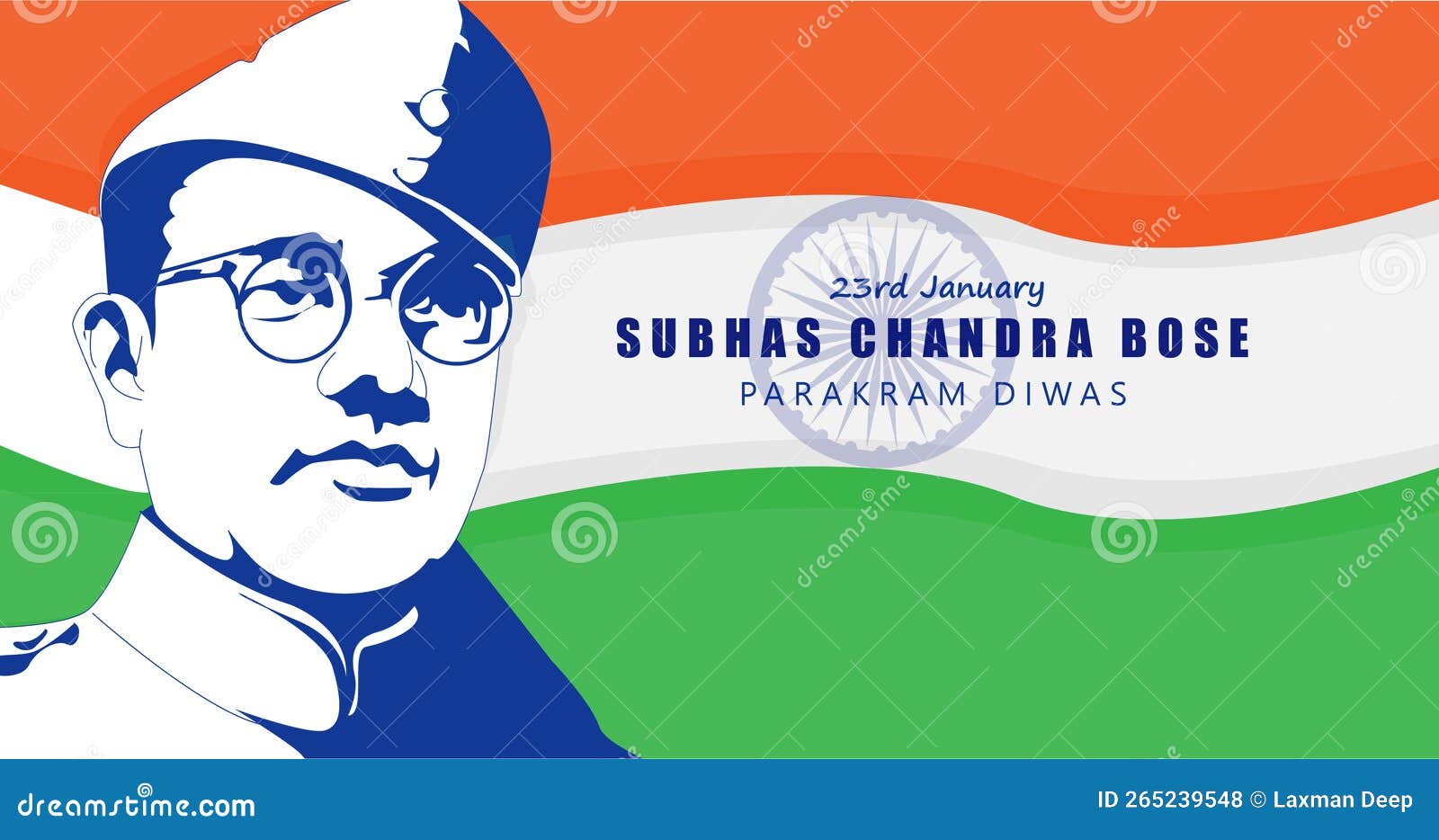 Subhash Chandra Bose Jayanti Banner Design Stock Abbildung ...