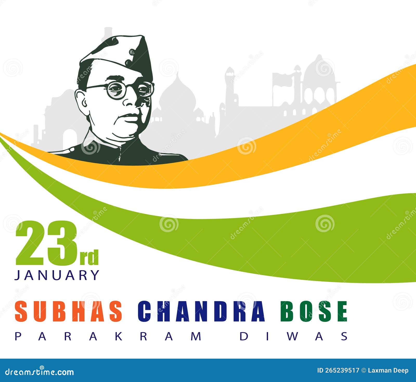 Subhash Chandra Bose Jayanti Banner Design Stock Illustration ...