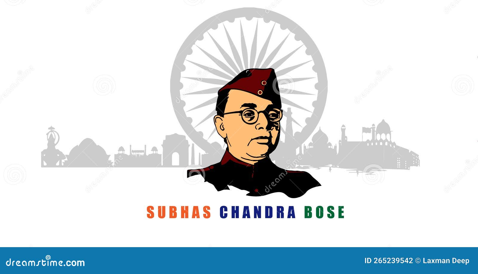 Subhash Chandra Bose Jayanti Banner Design Stock Illustration ...