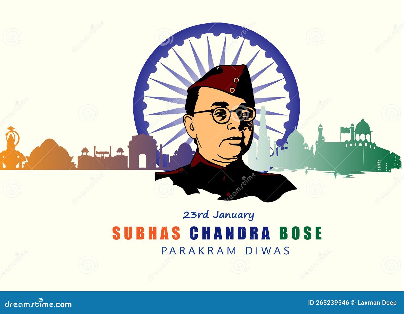 Subhash Chandra Bose Jayanti Banner Design Stock Illustration ...