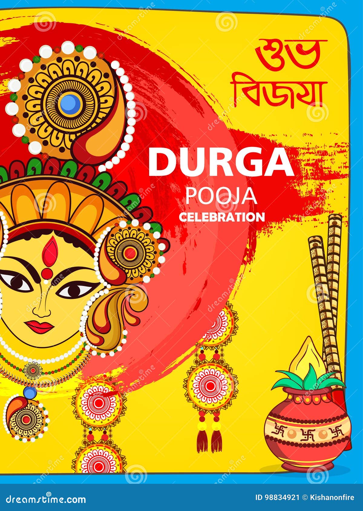 Subho Bijoya Navratri Feliz Stock de ilustración - Ilustración de devi ...