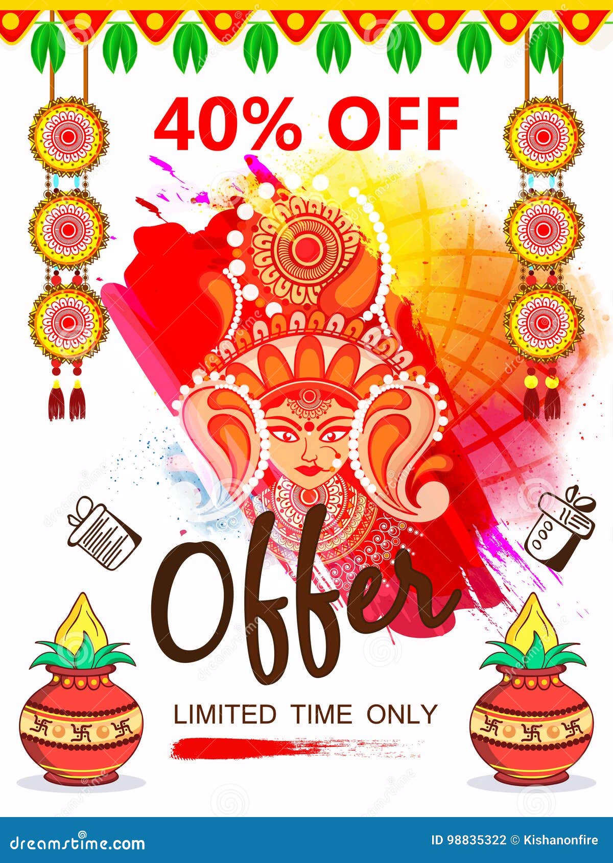 Subho Bijoya Navratri Heureux Illustration Stock - Illustration du devi ...