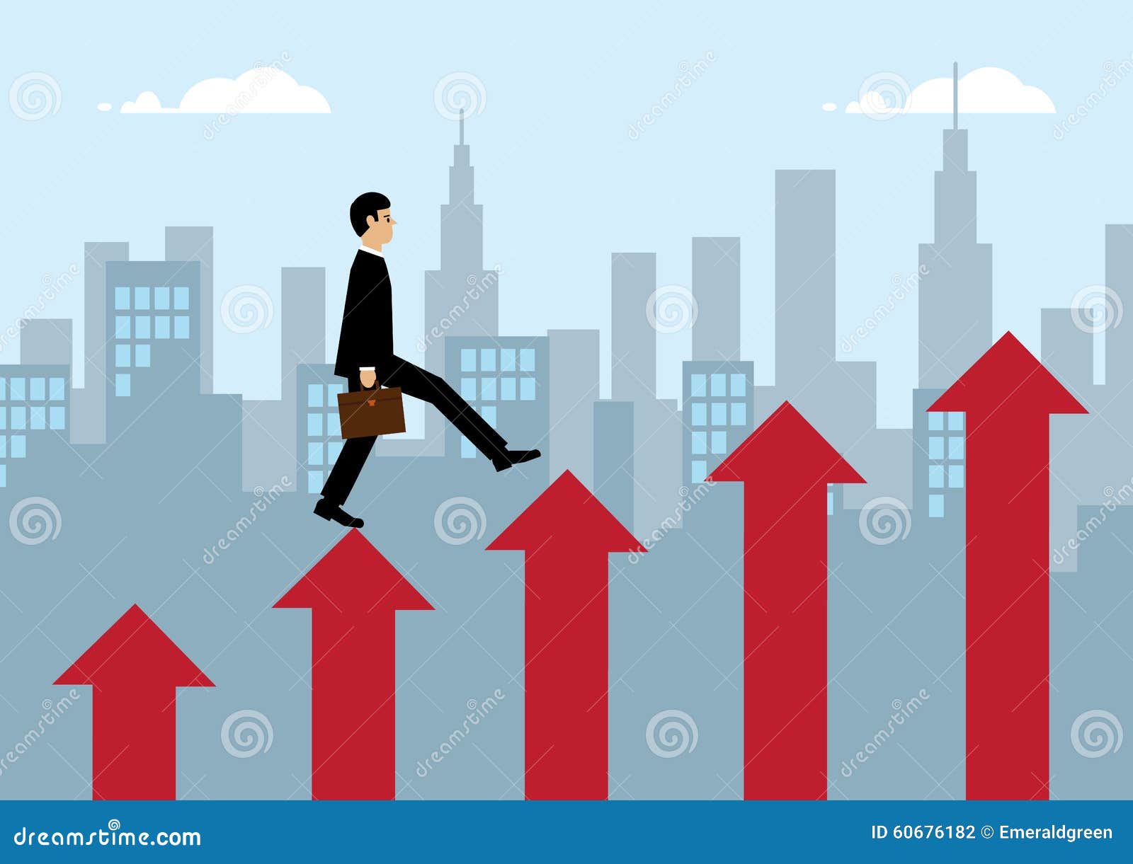 Subida ilustración del vector. Ilustración de vector - 60676182