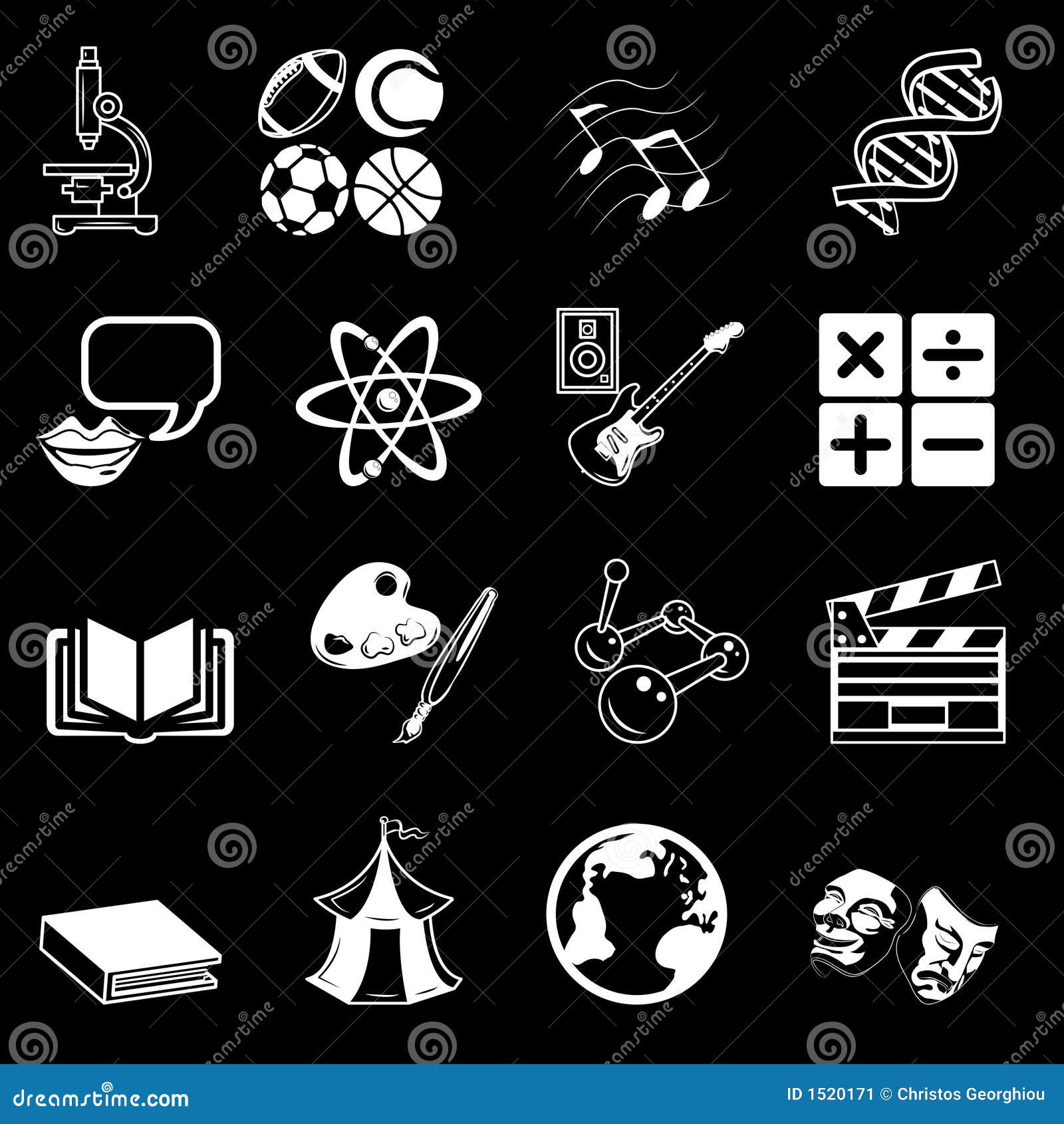 Subject category icon set stock vector. Illustration of ikon - 1520171