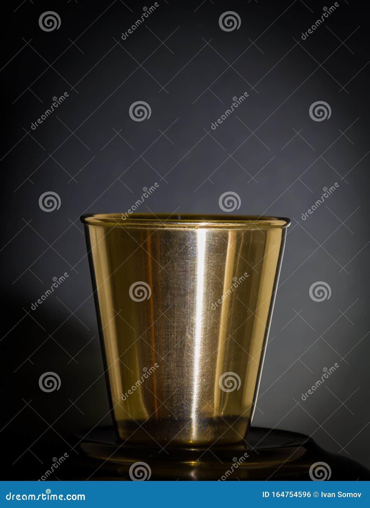 Metal Cup. stock photo. Image of glass, yellow, black - 164754596