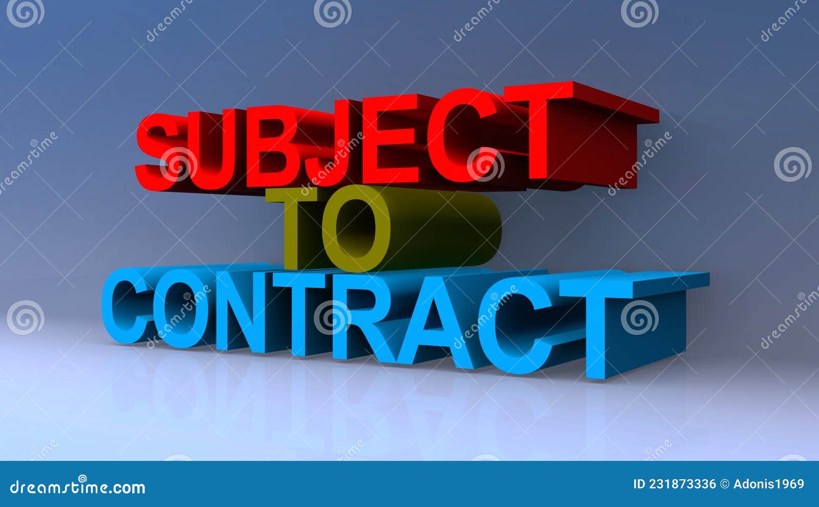 Subject To Contract on Blue Stock Illustration - Illustration of ...