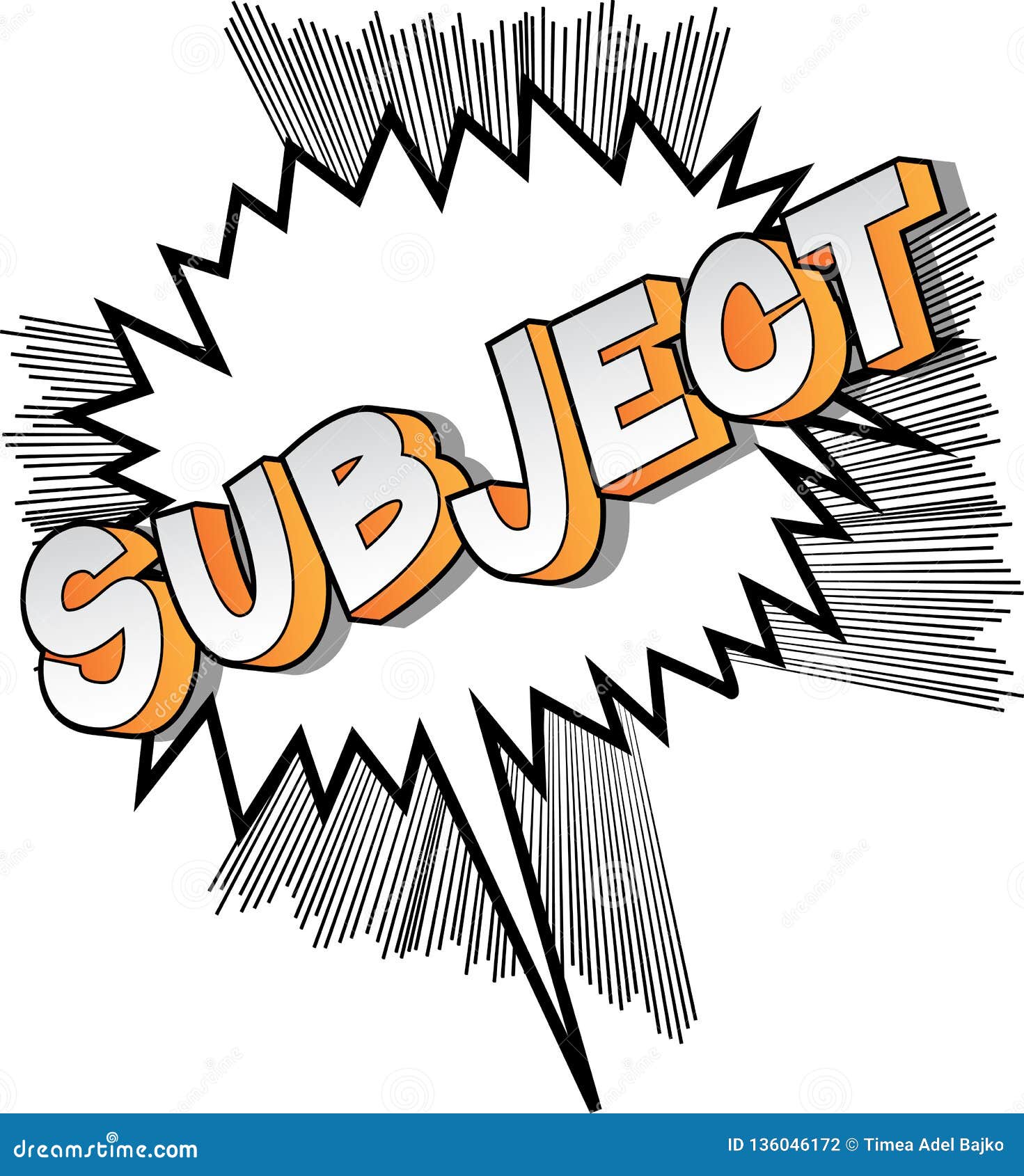 Subject - Comic Book Style Words. Stock Vector - Illustration of ...