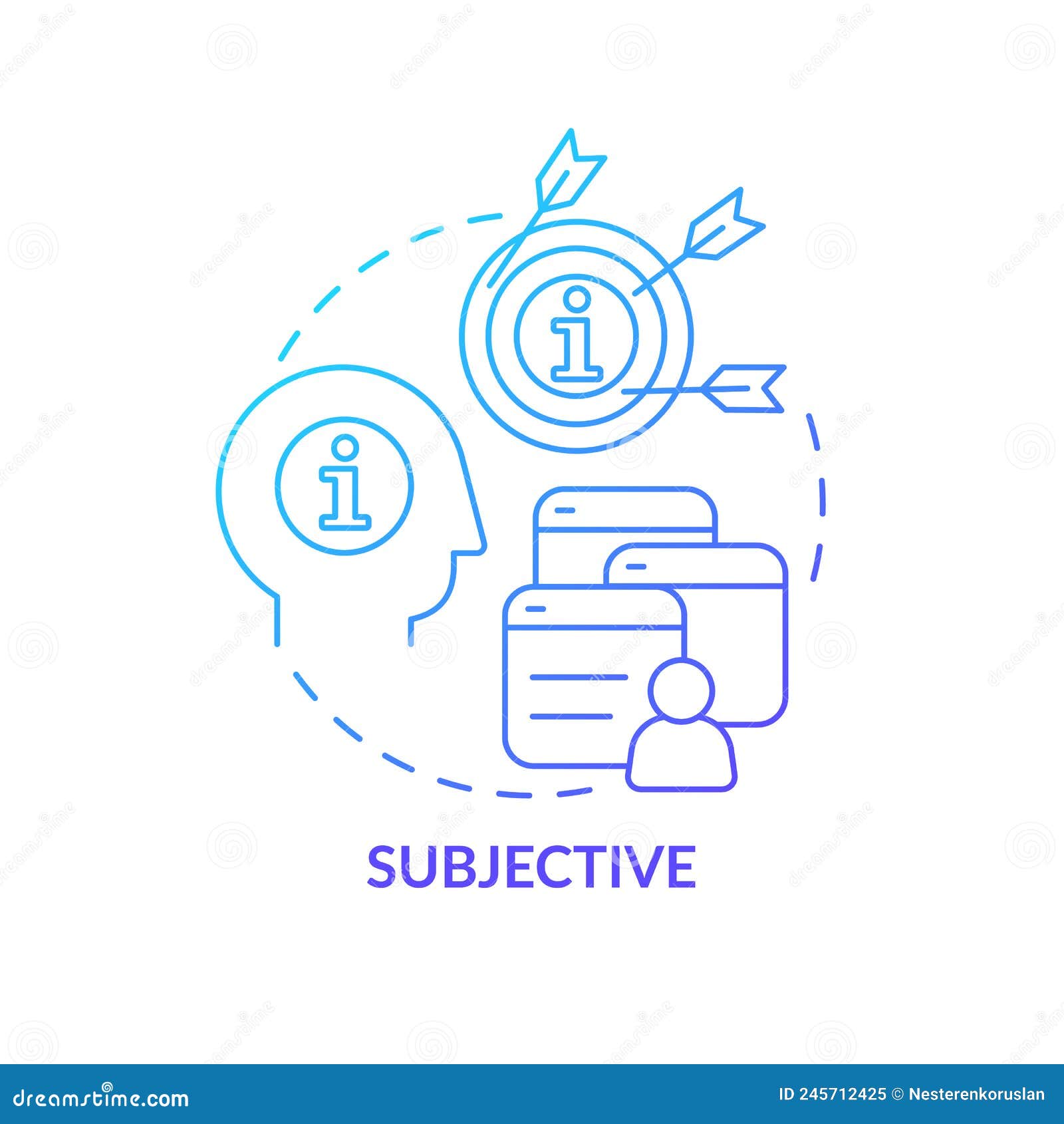 Mix Icon For Subjective, Individual And Content Vector Illustration ...