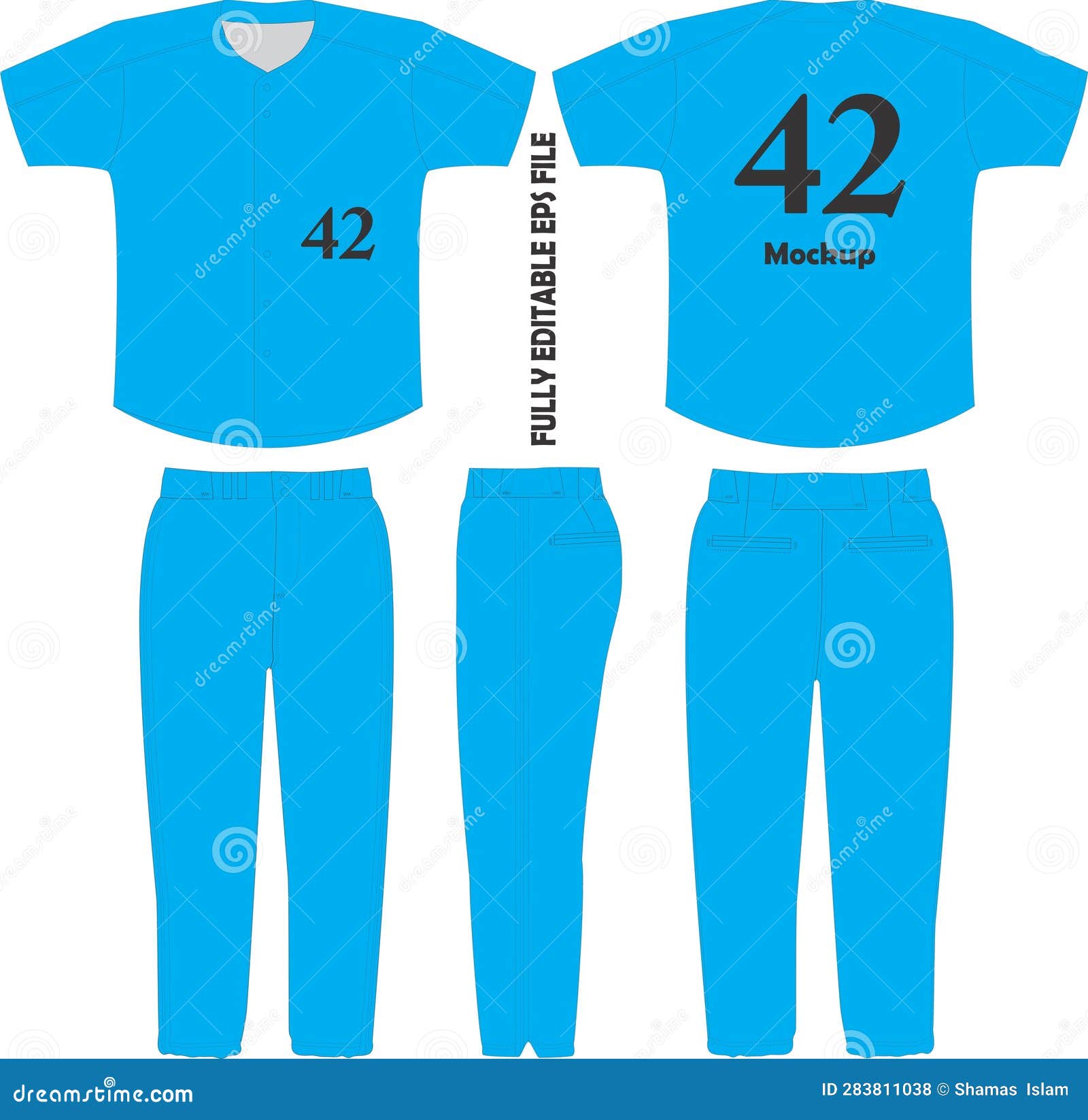 Sublimated Baseball Jersey Mock Ups Templates Vector Illustration ...