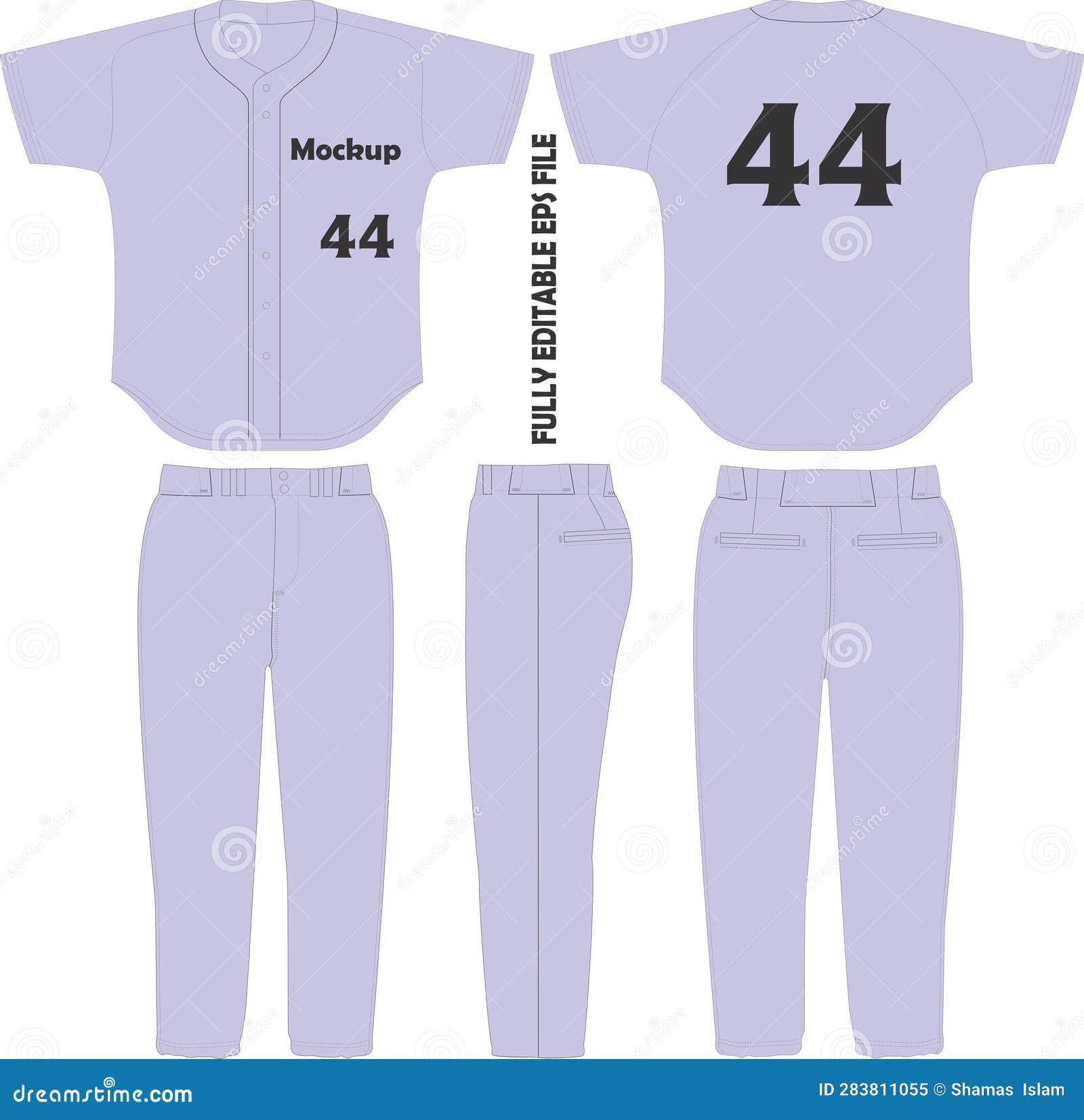 Sublimated Baseball Jersey Mock Ups Templates Stock Vector ...