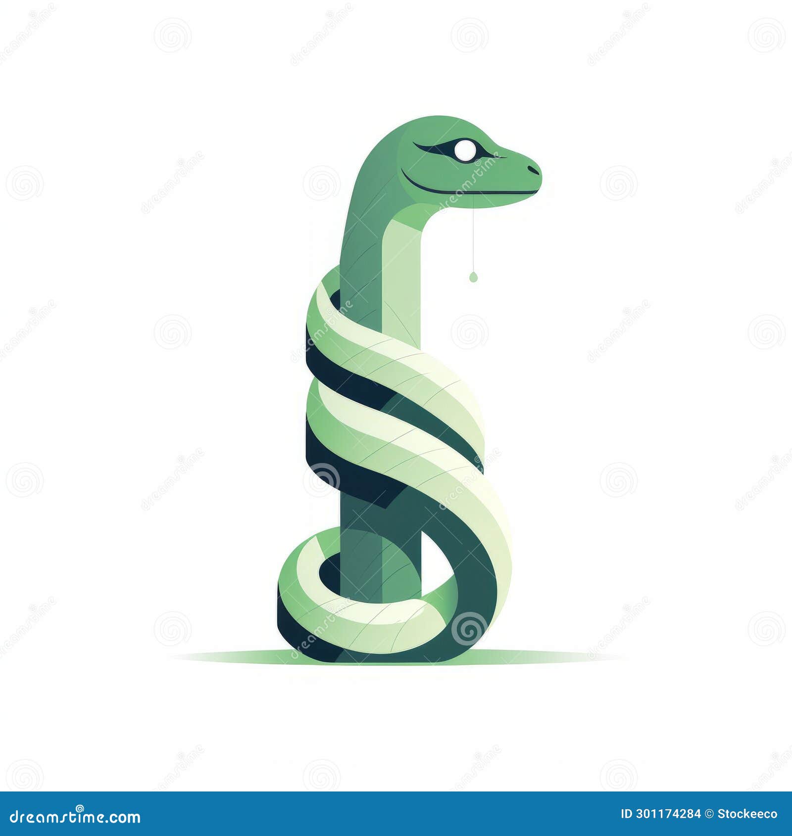 Sublime Typography: Playful Snake Illustration with Coiled Tail Stock ...