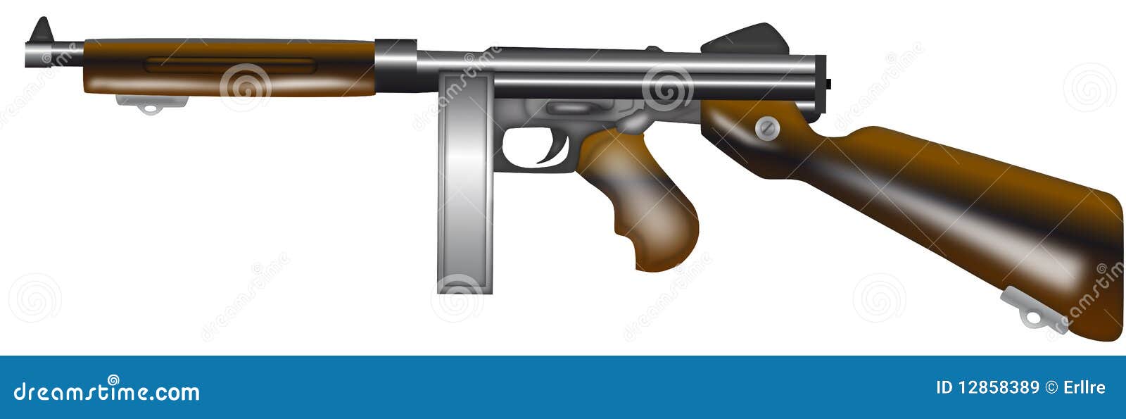 Submachine stock vector. Illustration of american, force - 12858389