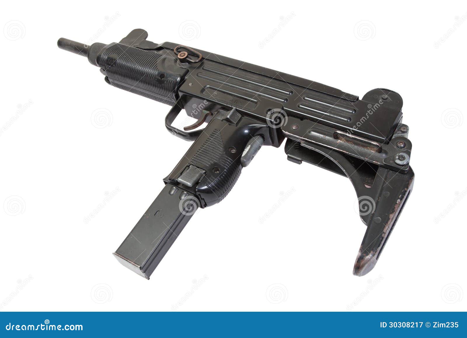 Submachine Gun Isolated on White Stock Image - Image of handgun, shot ...