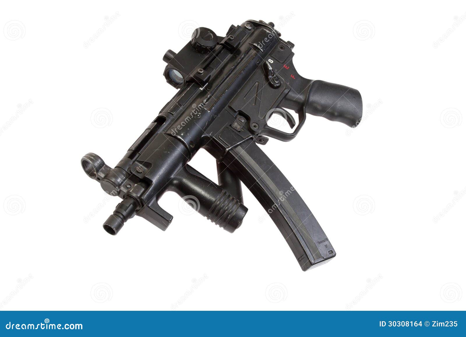 Submachine Gun MP5 Isolated Stock Photo - Image of white, person: 30308164