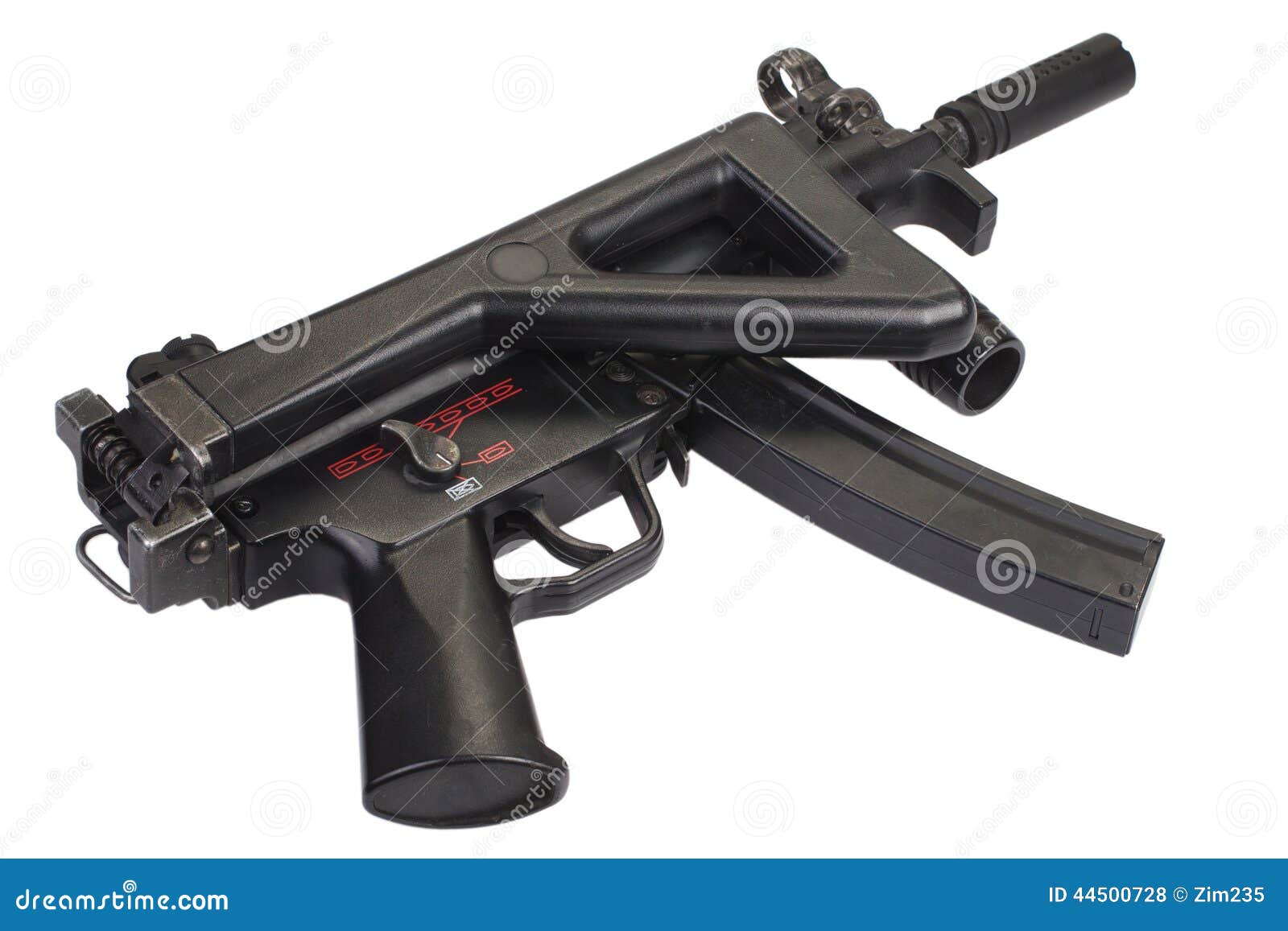 Submachine Gun Isolated On White, Pneumatic Weapon. Stock Photo ...