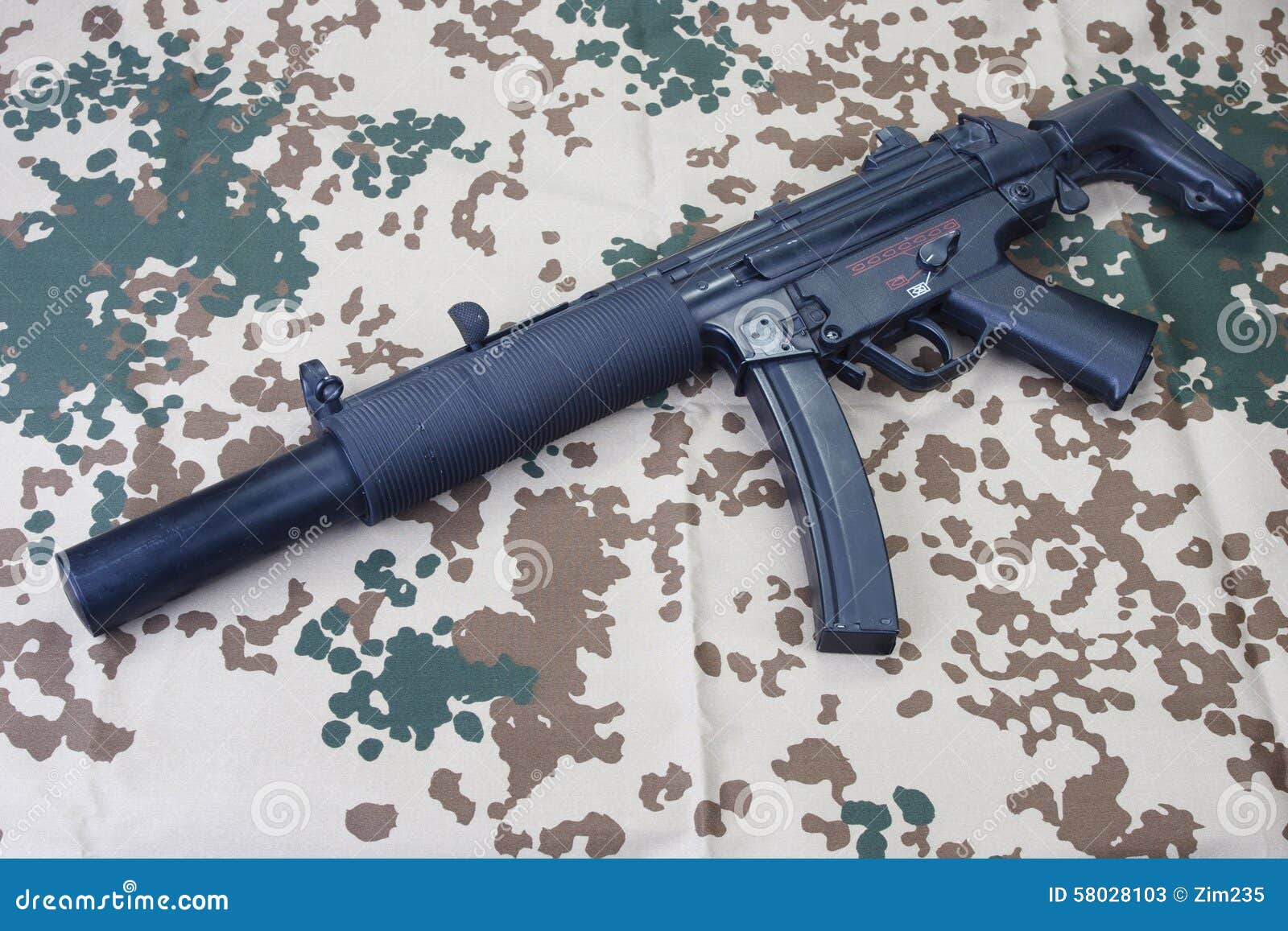 Submachine Gun MP5 with Silencer Stock Image - Image of rescue, force ...