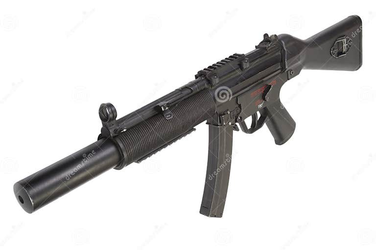 Submachine Gun MP5 with Silencer Stock Image - Image of attack, army ...