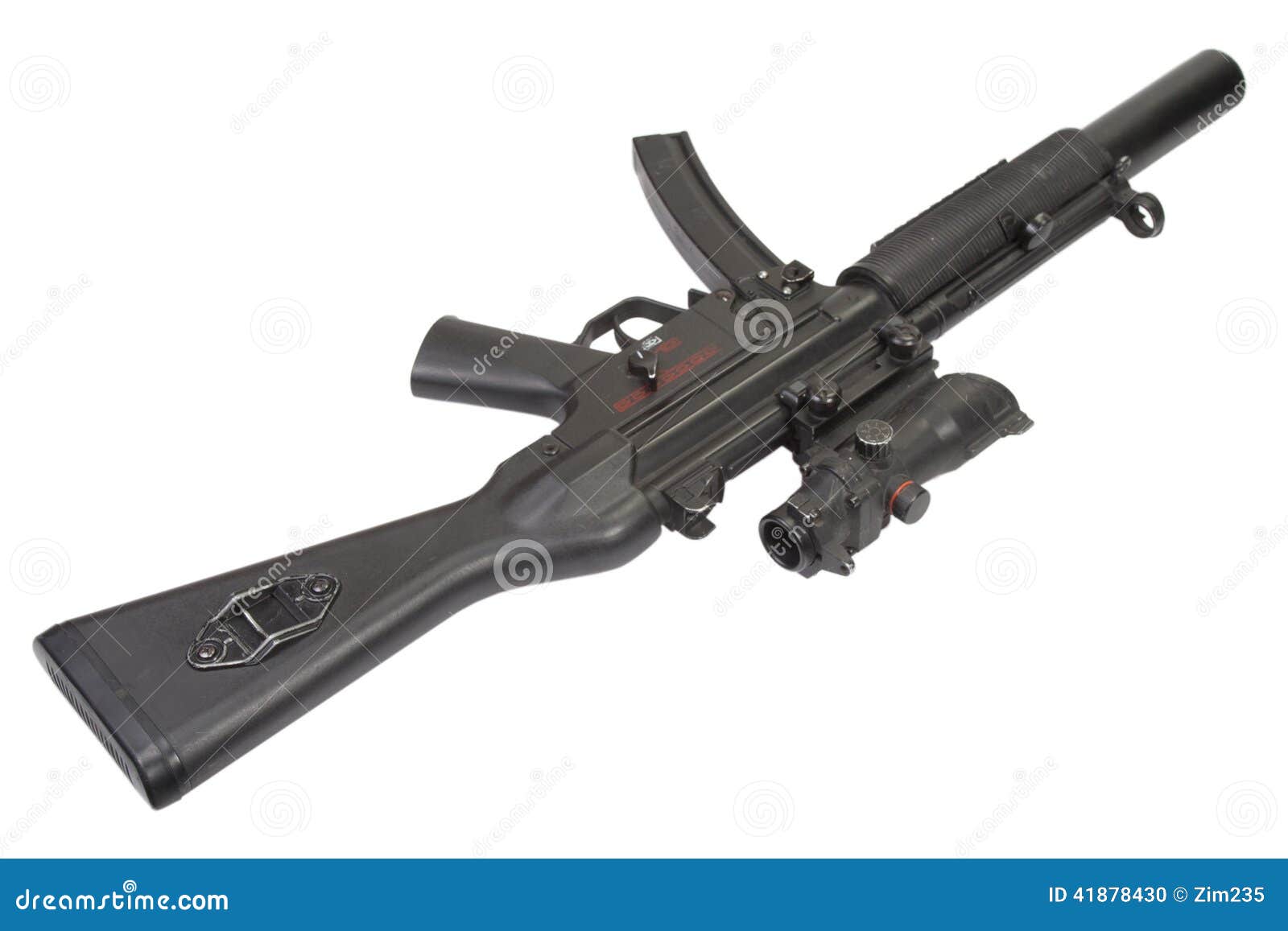 Submachine Gun MP5 with Silencer Stock Photo - Image of shot, weapon ...
