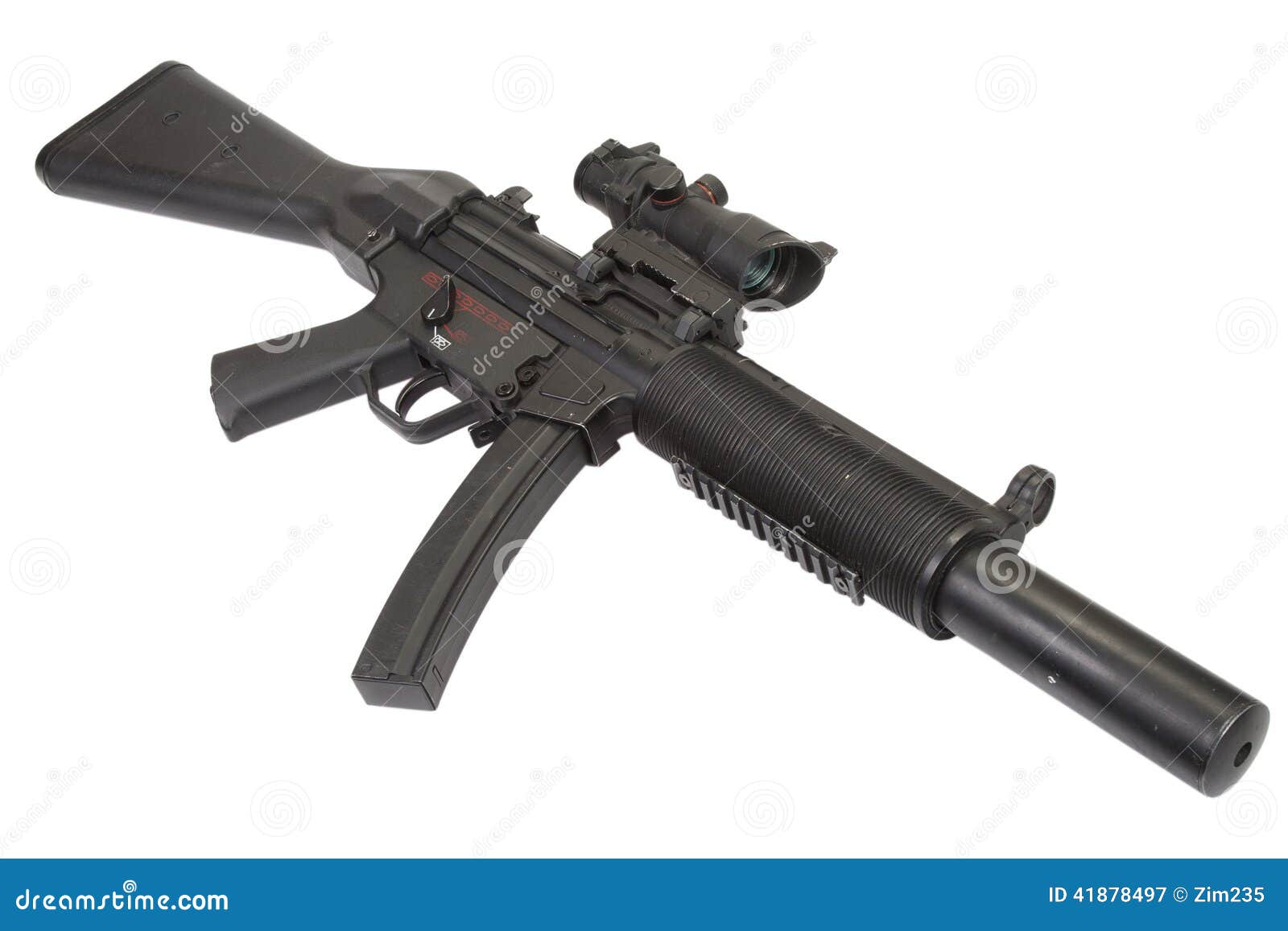 Submachine Gun MP5 with Silencer Stock Image - Image of mp5k, metal ...