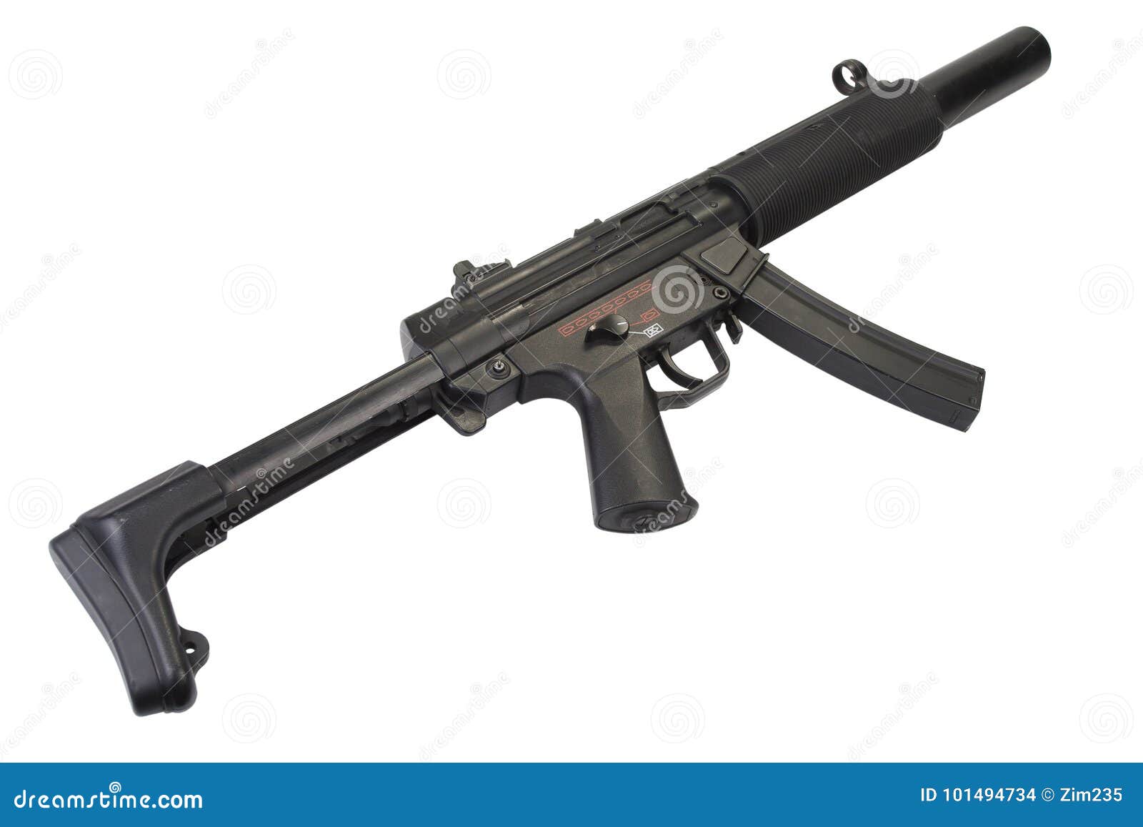 Submachine Gun MP5 with Silencer Stock Photo - Image of police ...
