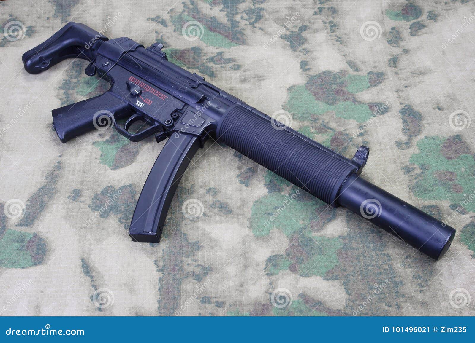 Submachine Gun MP5 With Silencer Royalty-Free Stock Photo ...