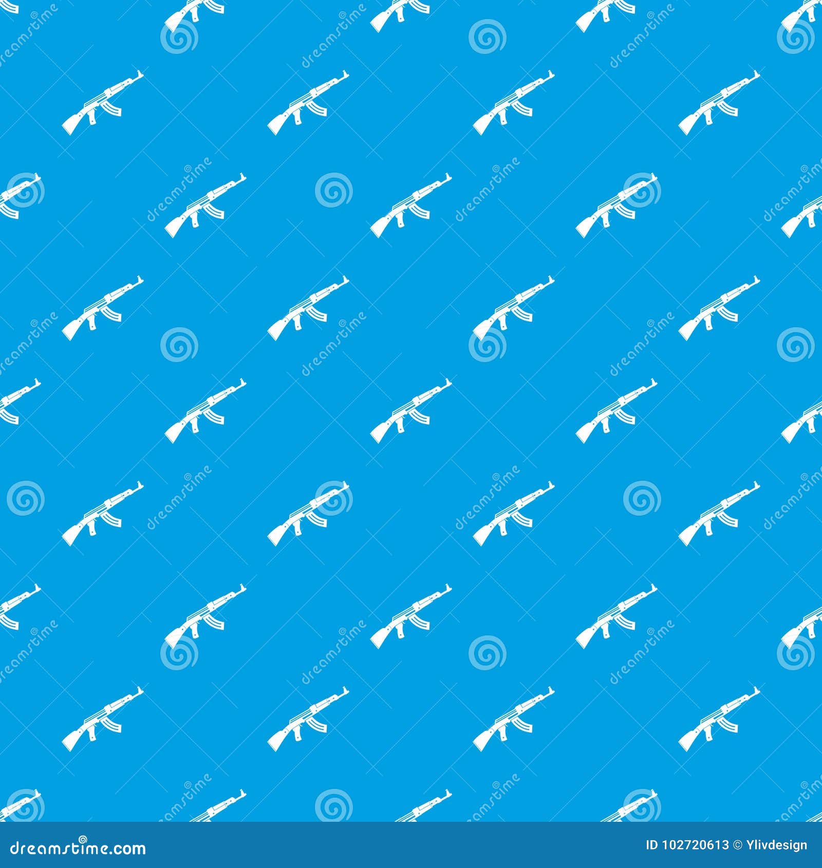 Submachine Gun Pattern Seamless Blue Stock Vector - Illustration of ...