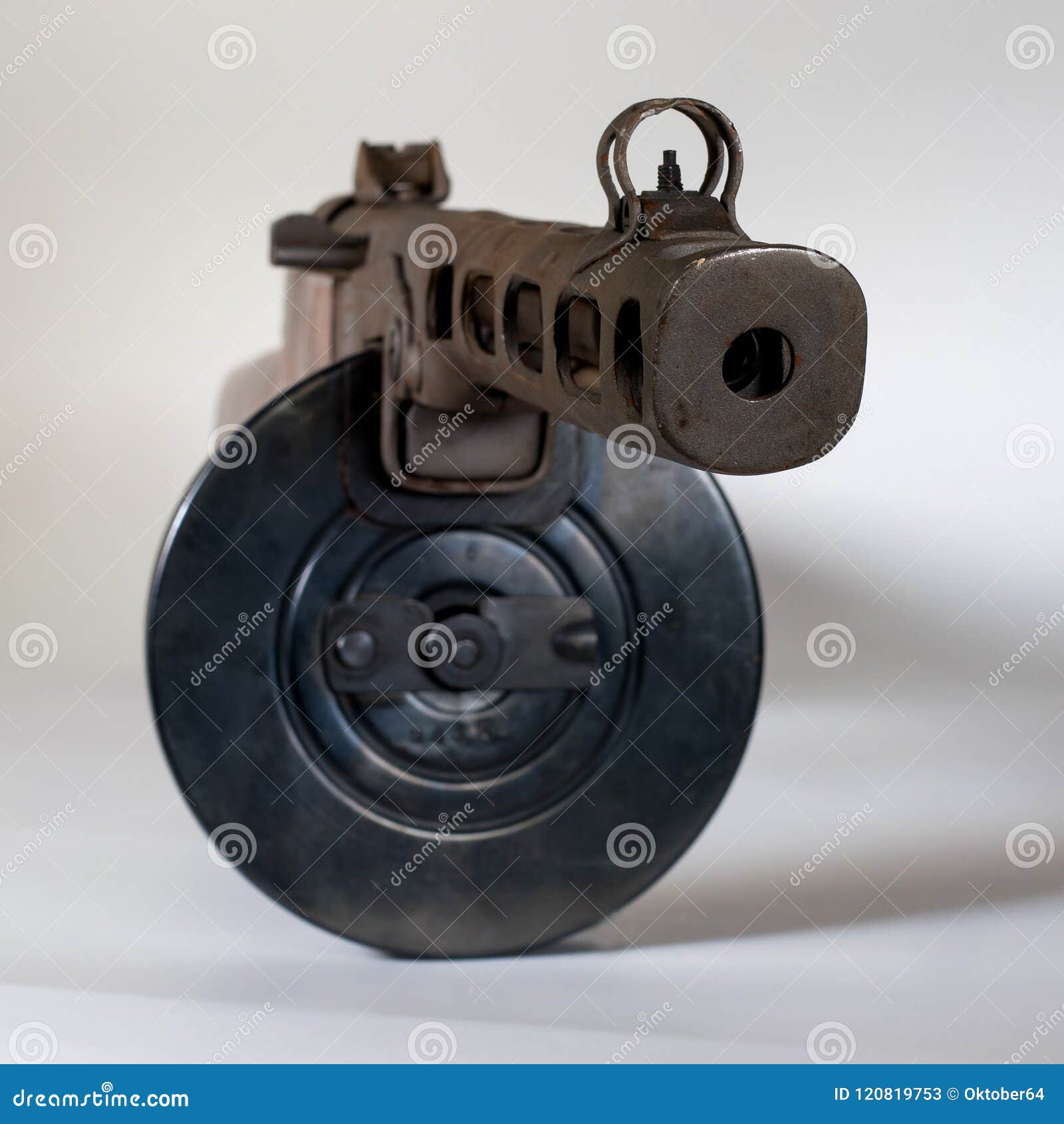Submachine Gun Ppsh-41 On A Light Background. Stock Image - Image of ...