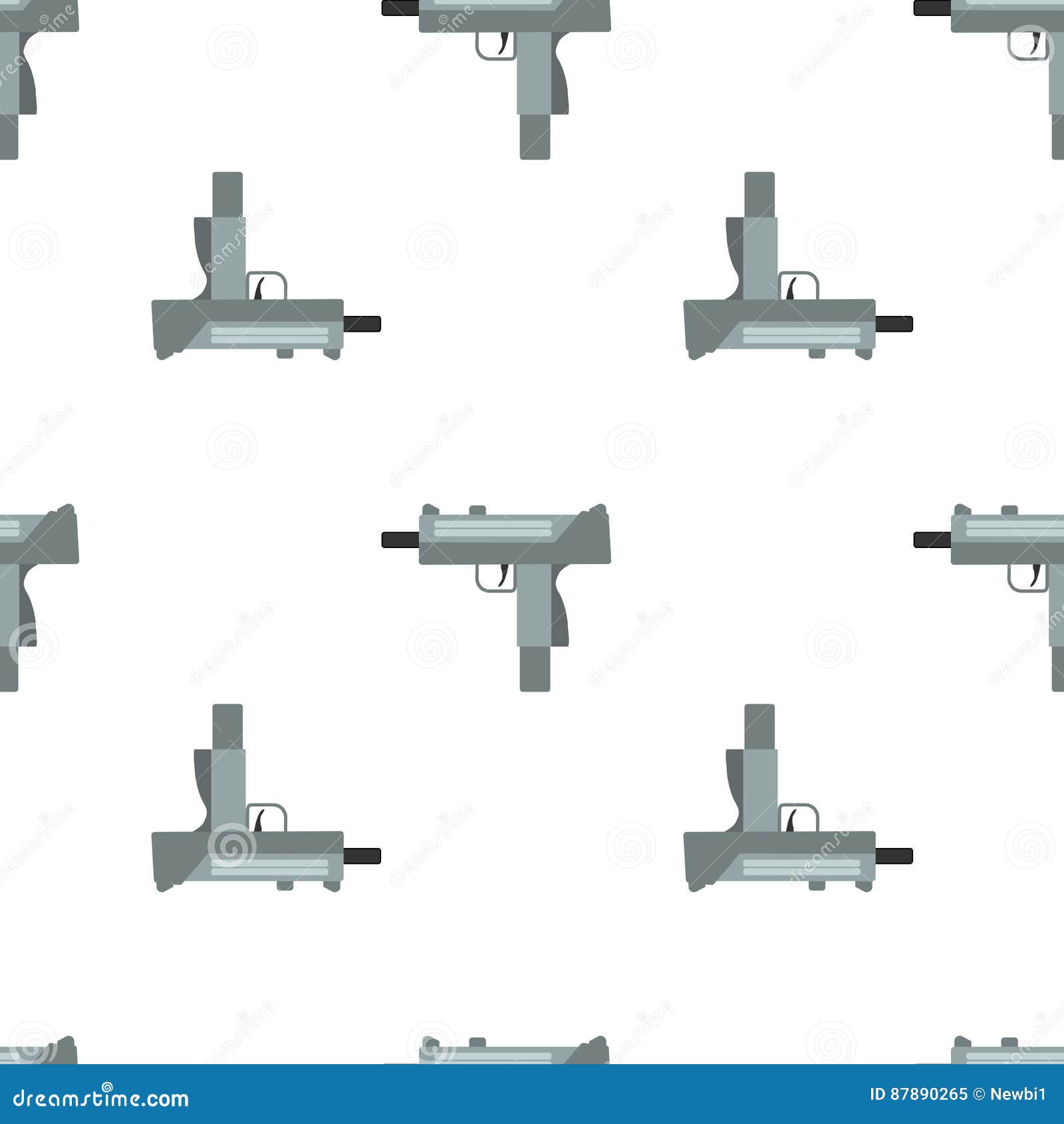 Submachine Gun Security and Military Weapon Stock Vector - Illustration ...