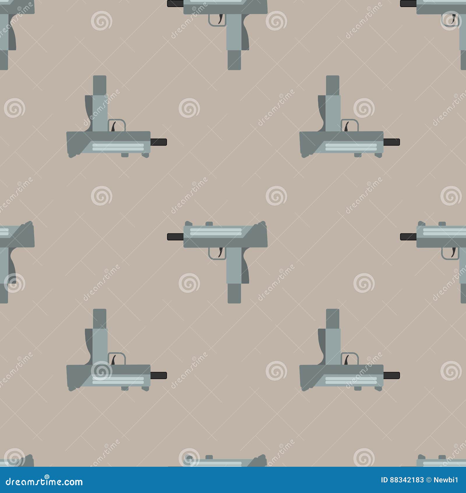 Submachine Gun Security and Military Weapon Stock Vector - Illustration ...