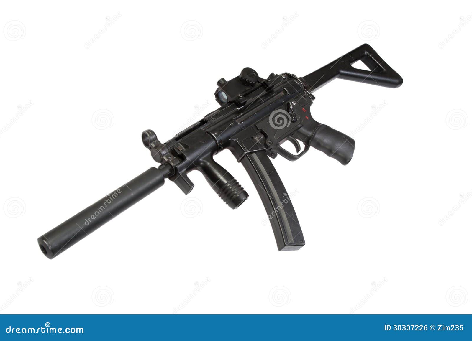 Submachine Gun With Silencer Stock Photography | CartoonDealer.com ...