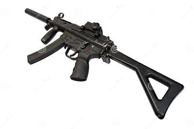 Submachine Gun with Silencer Stock Photo - Image of isolated ...