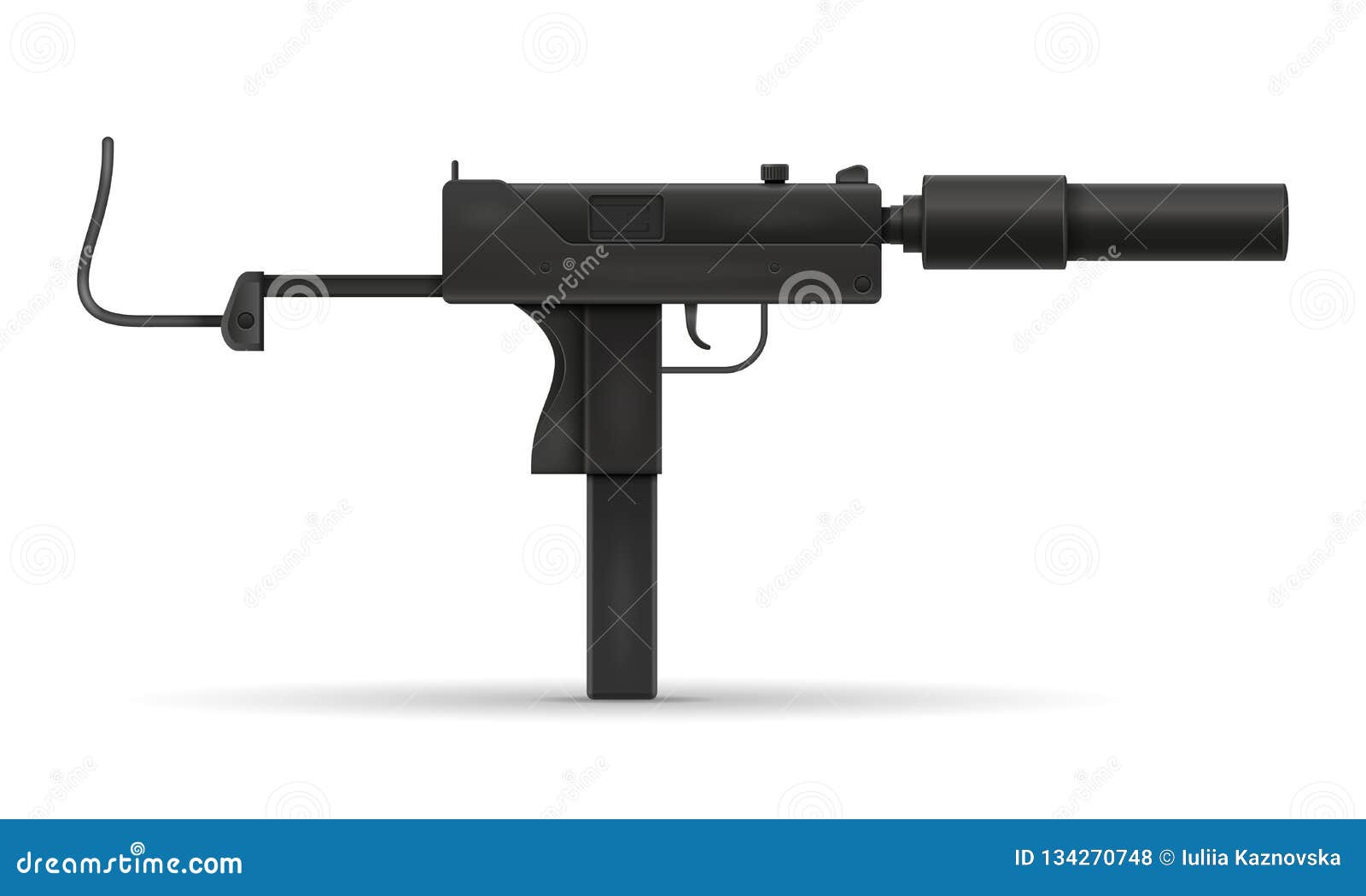 Vector Submachine Gun Isolated On White Background | CartoonDealer.com ...