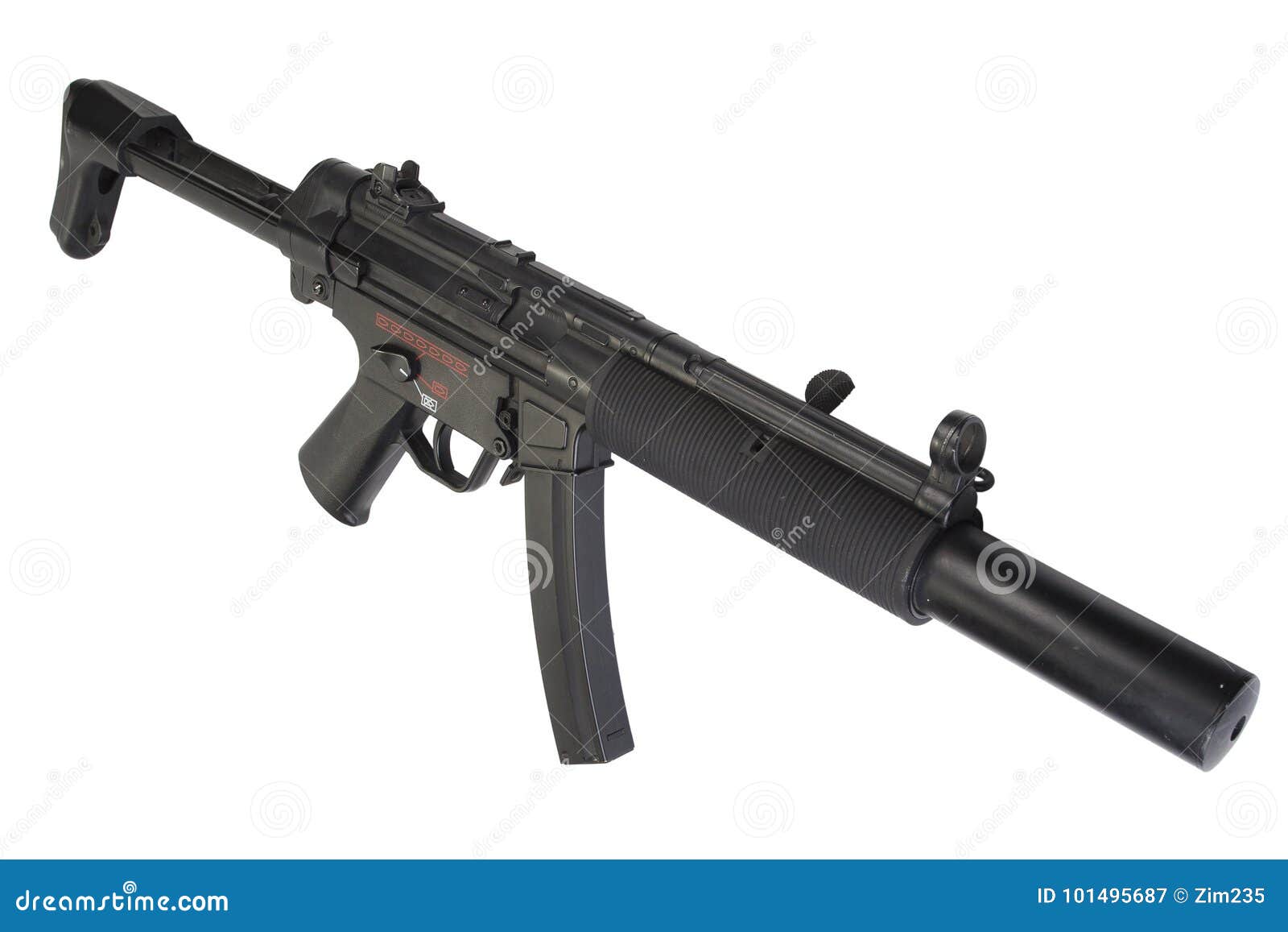 Submachine Pistolet MP5 Z Silencer Obraz Stock - Obraz złożonej z ...