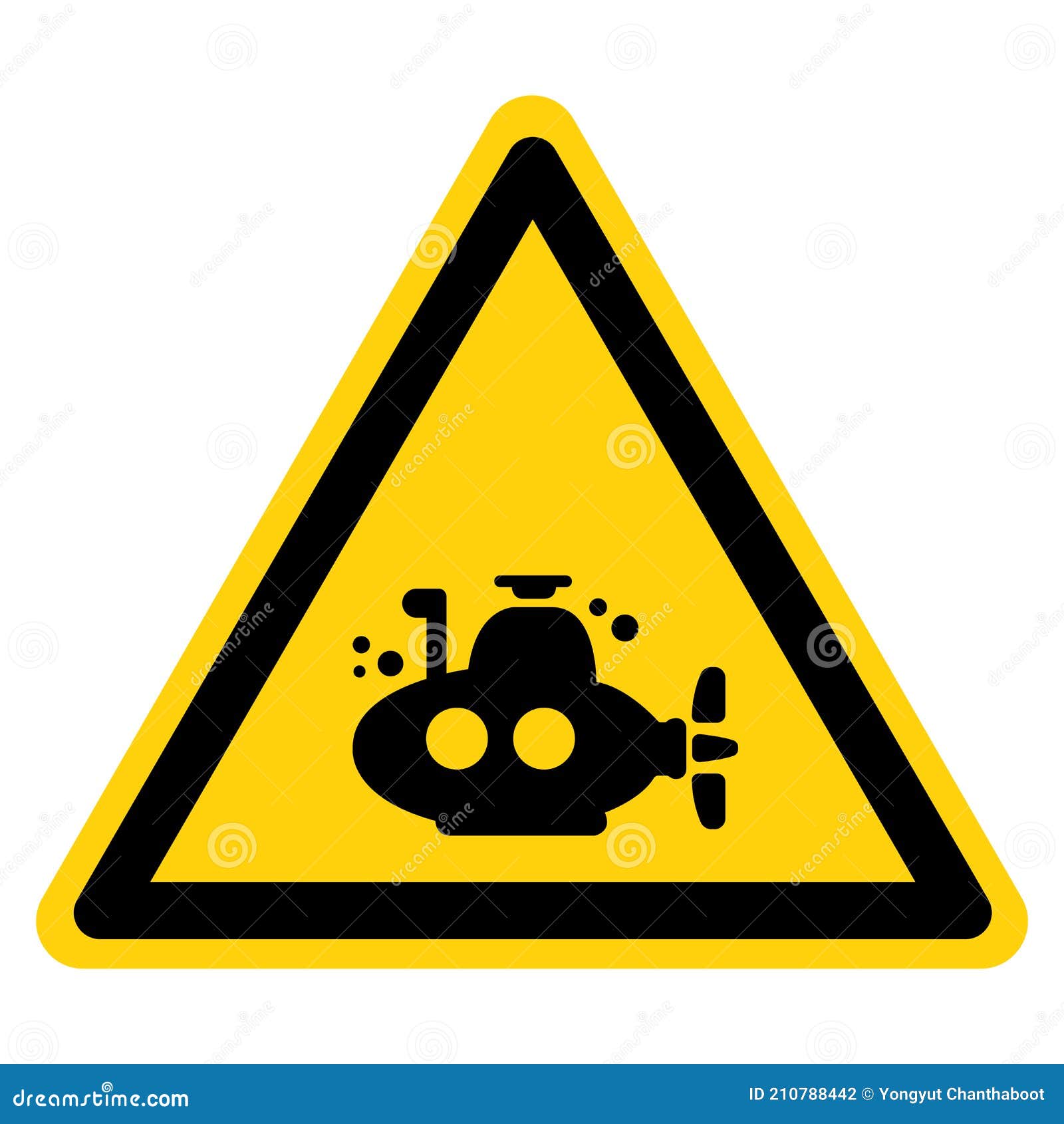 Submarine Area Symbol Sign, Vector Illustration, Isolate on White ...