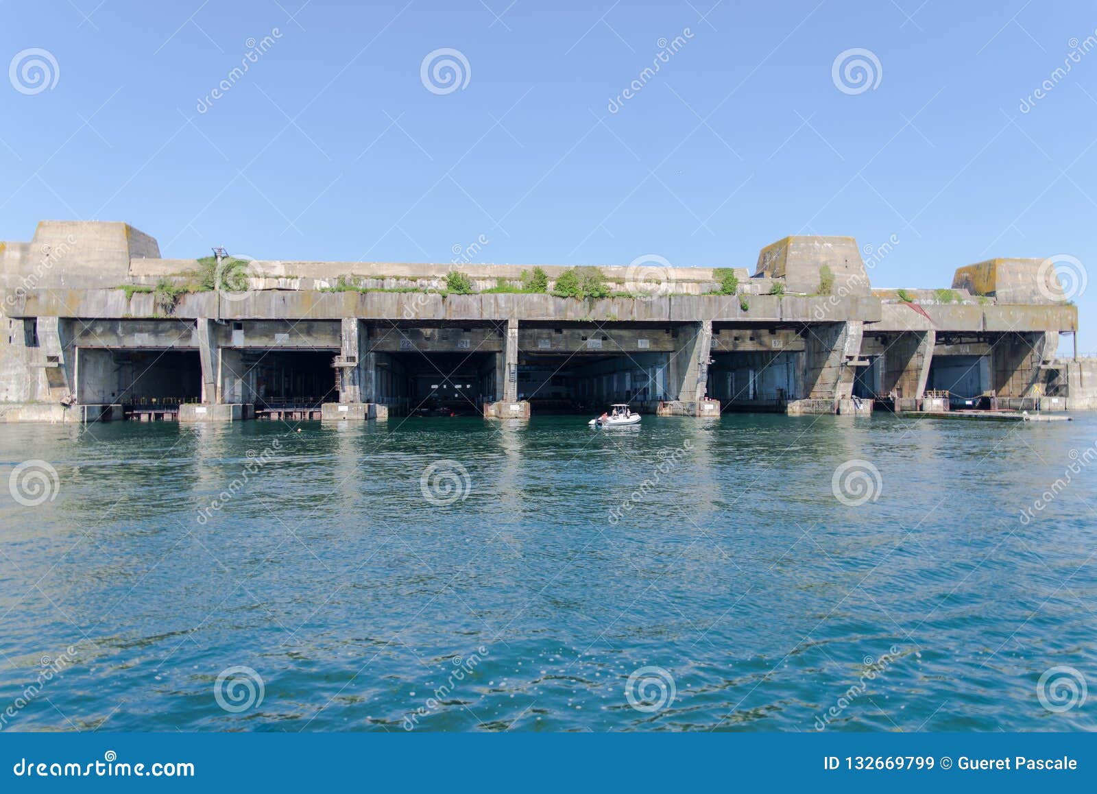 Submarine base in Lorient stock image. Image of history - 132669799