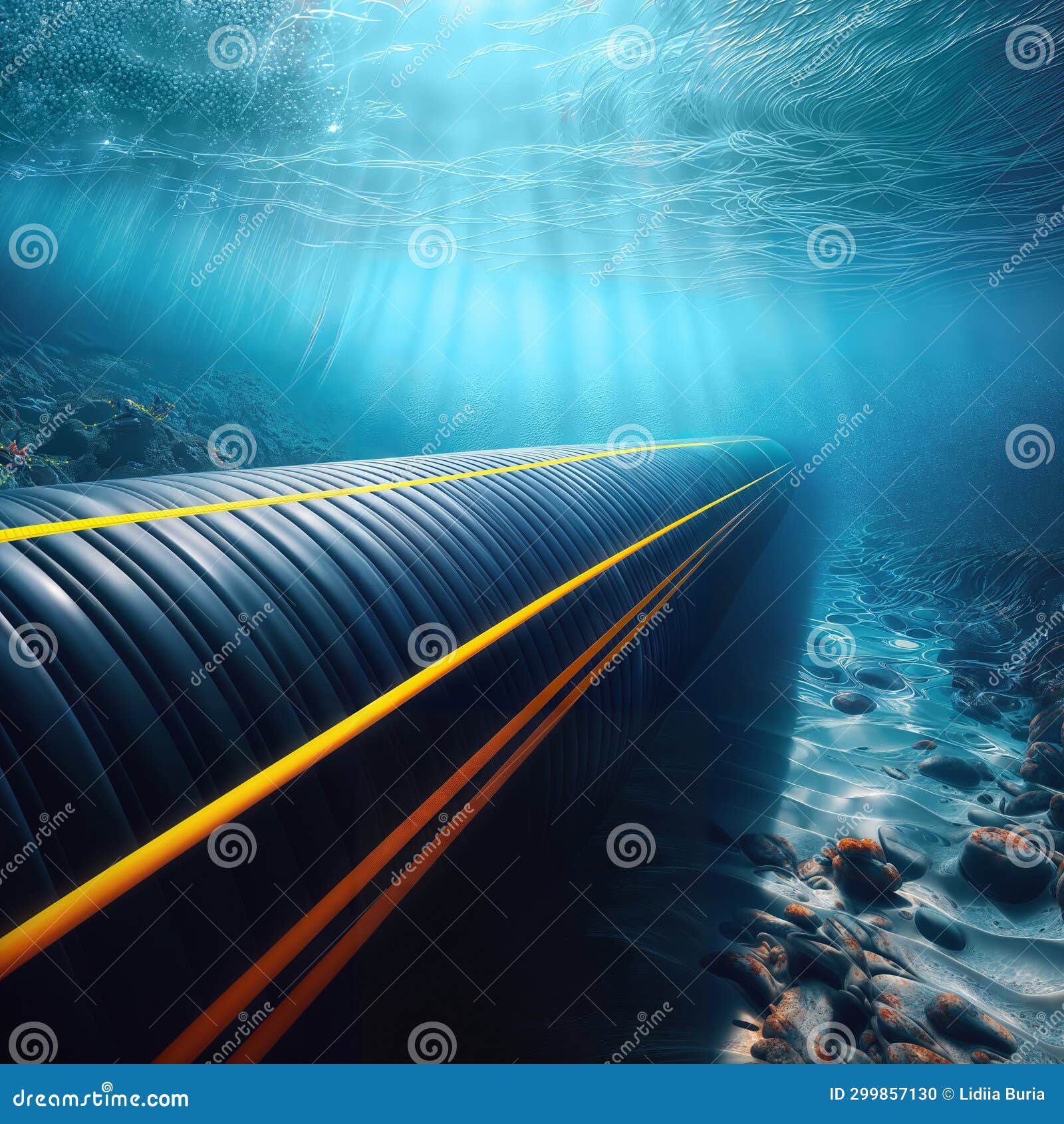 Submarine Cable. 3d Render Illustration., Generative Ai Stock ...