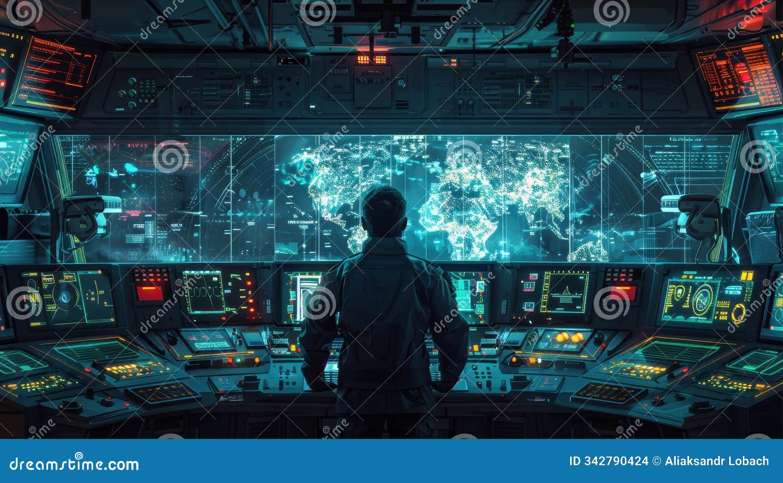 A Submarine Captain Monitors the Situation in the Control Room ...