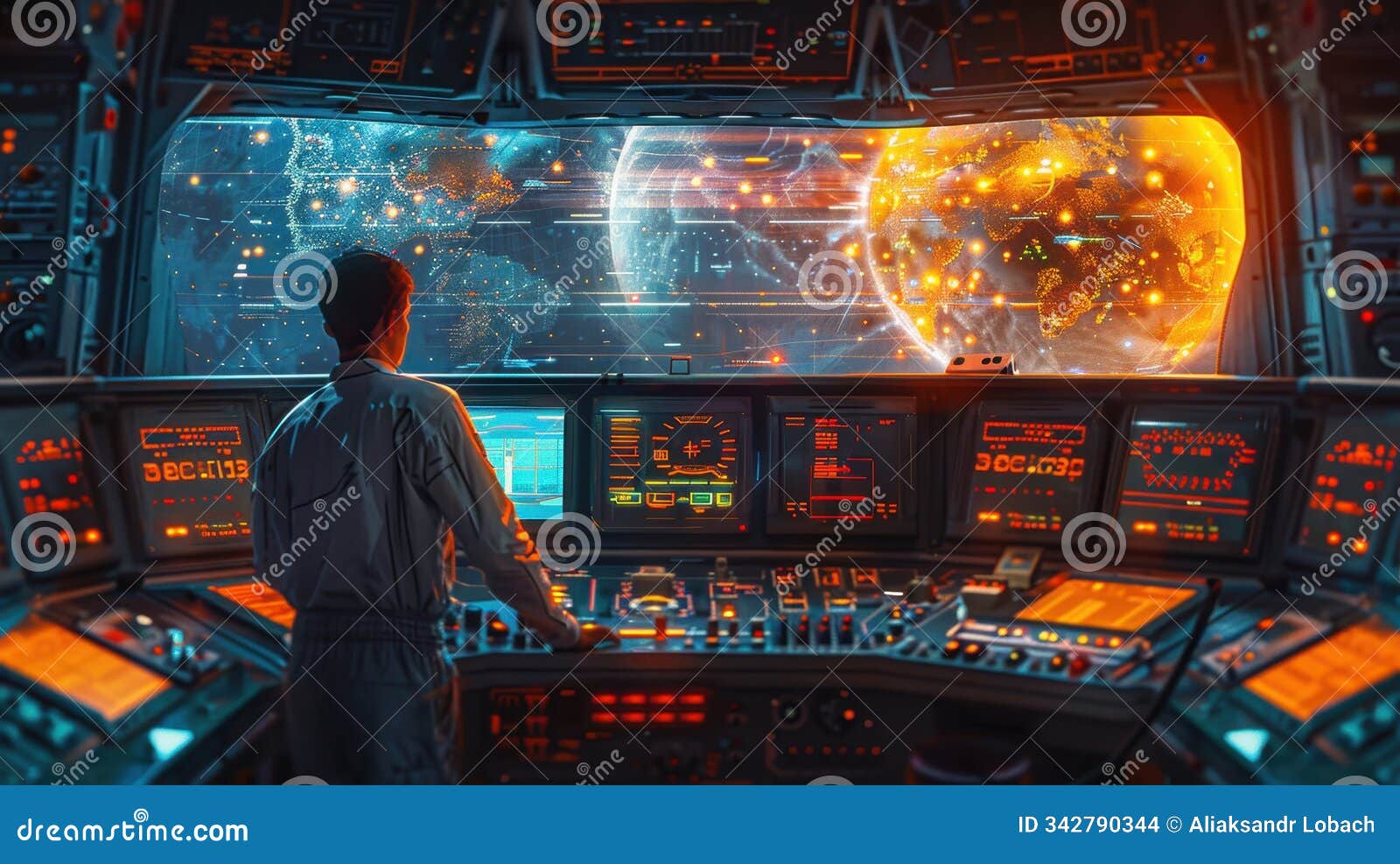 A Submarine Captain Monitors the Situation in the Control Room ...