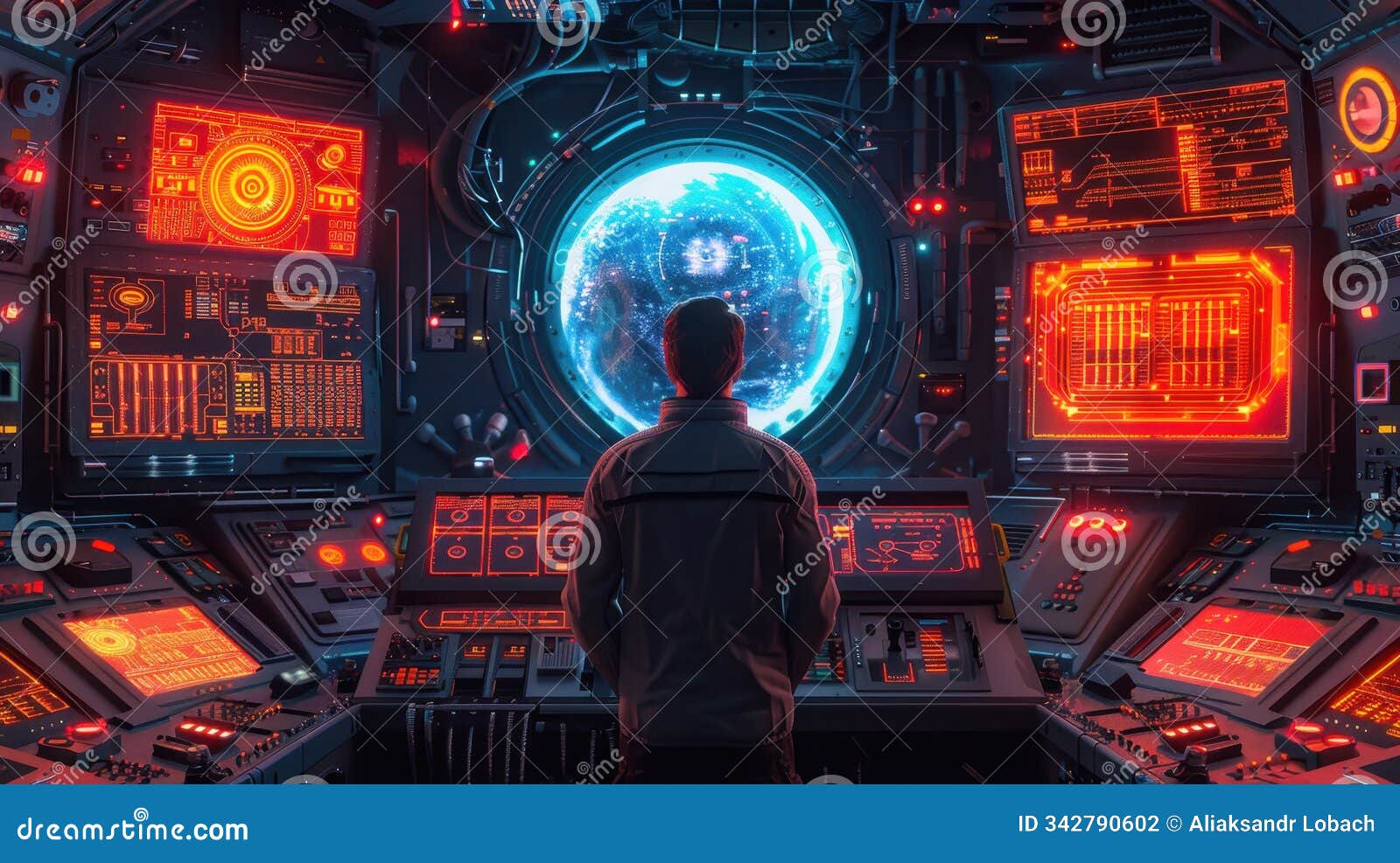 A Submarine Captain Monitors the Situation in the Control Room ...