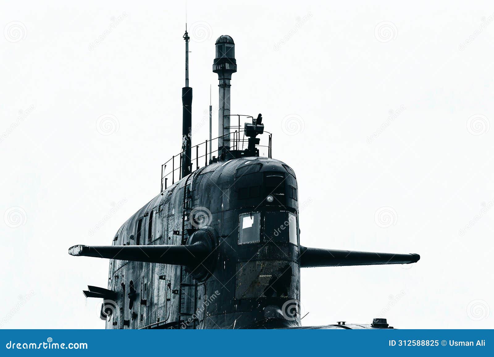 Submarine Conning Tower on White Background Stock Image - Image of ...