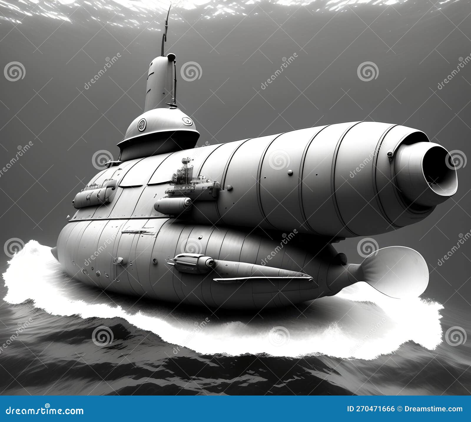 Submarine, Generative AI Illustration Stock Illustration - Illustration ...