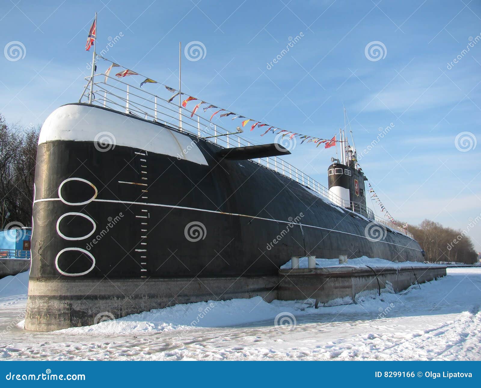 Submarine in dock stock photo. Image of battle, freeze - 8299166